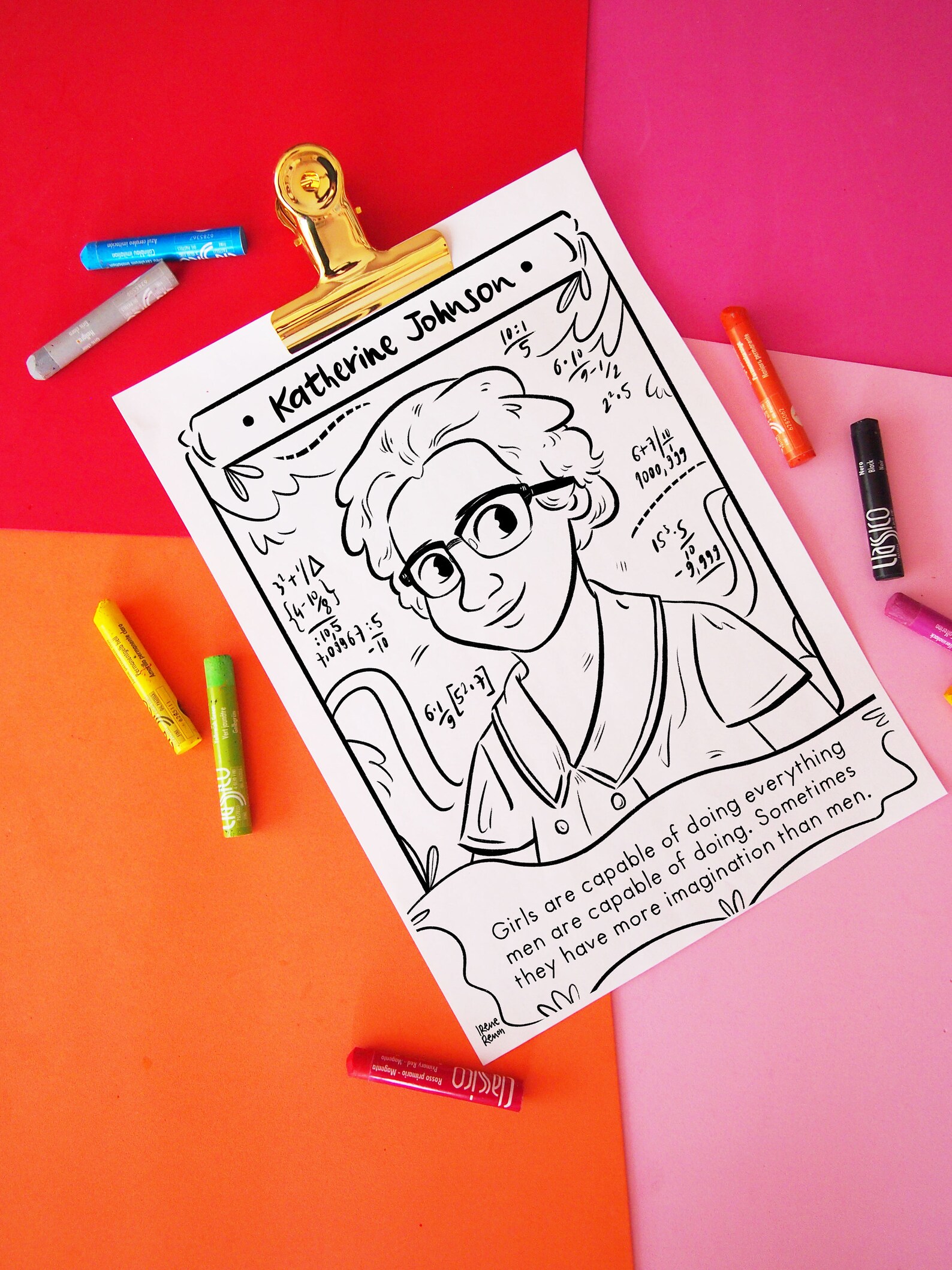 KATHERINE JOHNSON Coloring Page Black History Month - Etsy