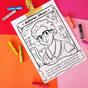 Katherine Johnson Coloring Page: Black History Month Printable (digital ...