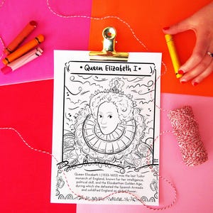 Queen Elizabeth I Coloring Page Women in History Elizabethan Era ...