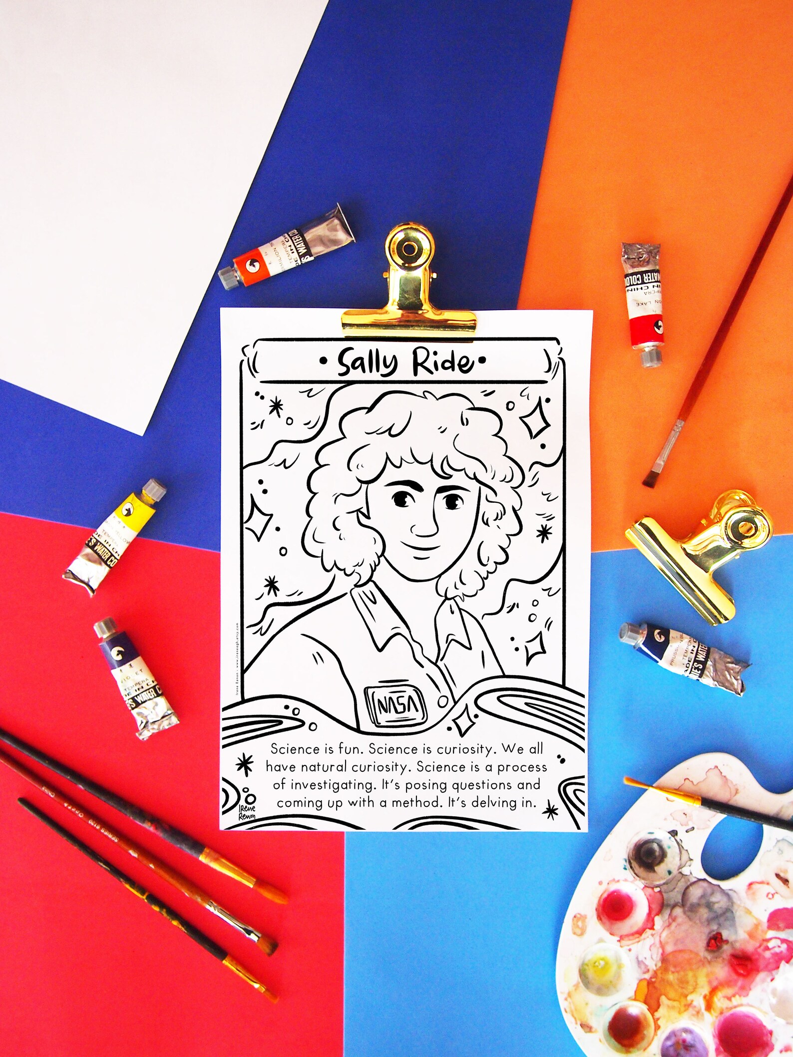 Science Coloring Page Sally Ride Women in Space Women in - Etsy