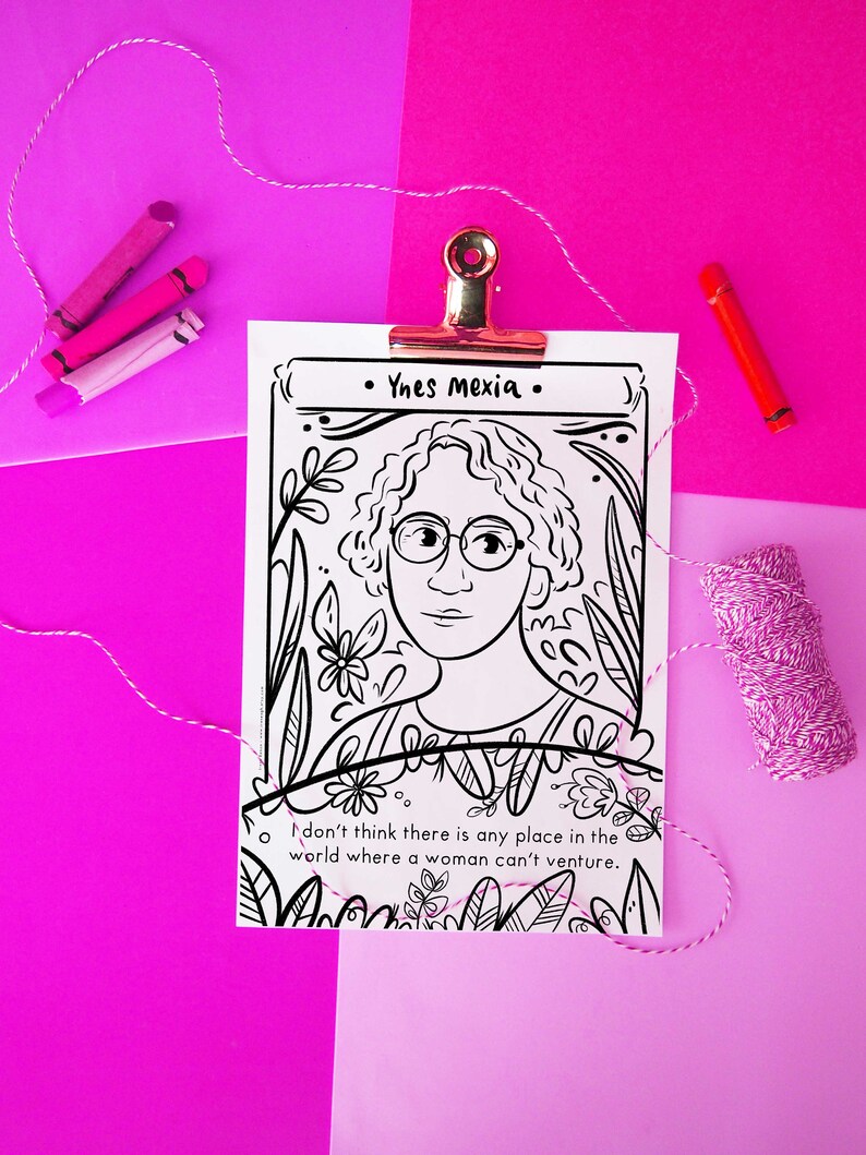 Hispanic Heritage Month Ynes Mexia Botanist Coloring Page - Etsy