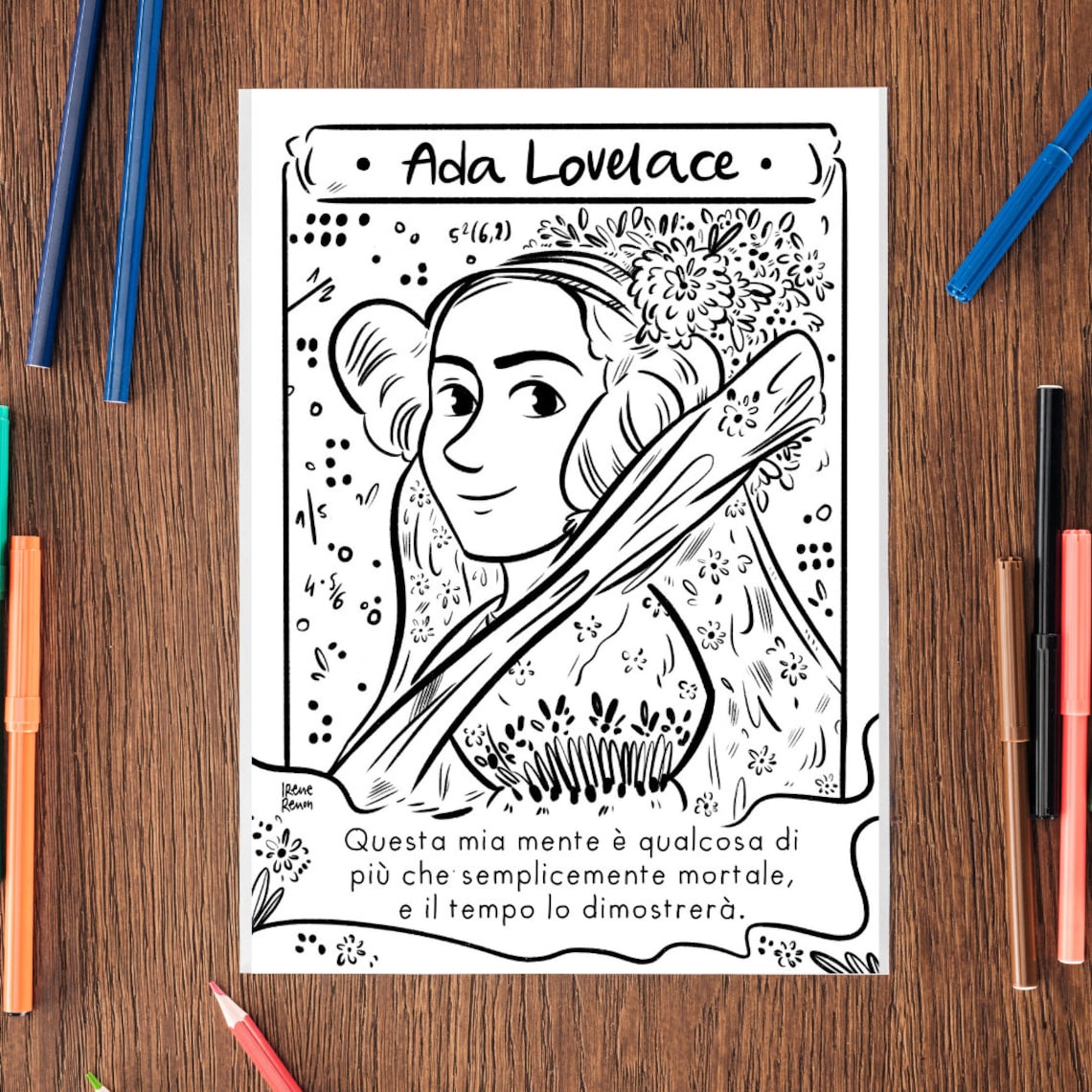 Ada Lovelace Coloring Page: Female Scientist Printable (digital ...