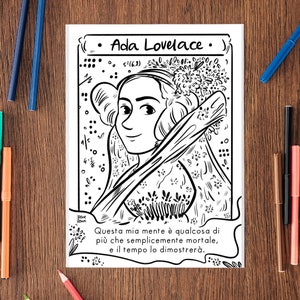 Ada Lovelace Coloring Page: Female Scientist Printable (digital ...