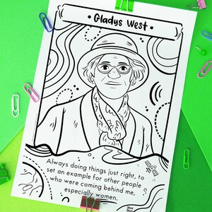 Women in Stem Coloring Page Women in Mathematics Gladys West Black ...