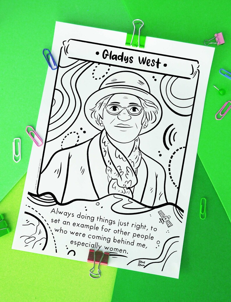 Women in Stem Coloring Page Women in Mathematics Gladys - Etsy