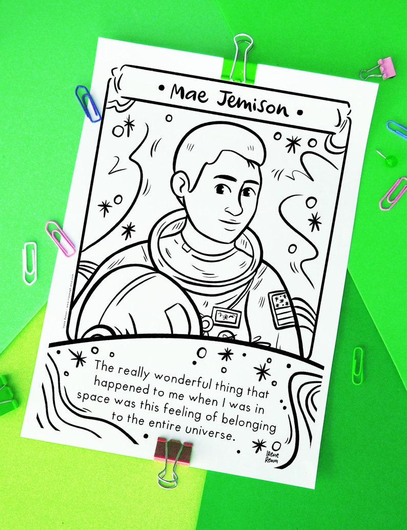 MAE JEMISON Coloring Page Black Women in History Black - Etsy