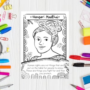 Wangari Maathai Coloring Page: Black History Month Printable (US Letter ...