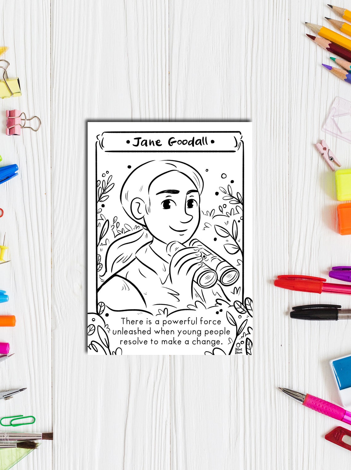 Jane Goodall Coloring Page Women in Stem Printable Coloring - Etsy UK