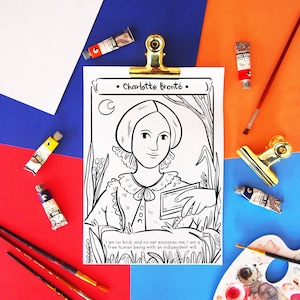 Women in Literature Charlotte Bronte Quote Coloring Page Downloadable ...