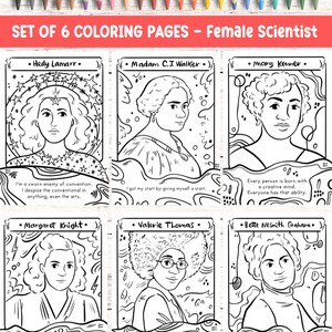 Coloring Page Bundle Famous Inventor Science Activity Female - Etsy