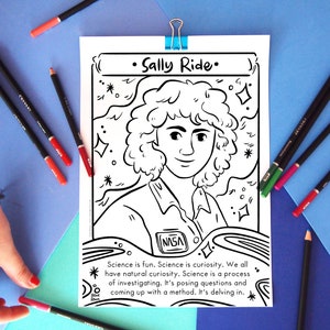 Printable Coloring Page Women in Science Printable Drawing STEM Women ...