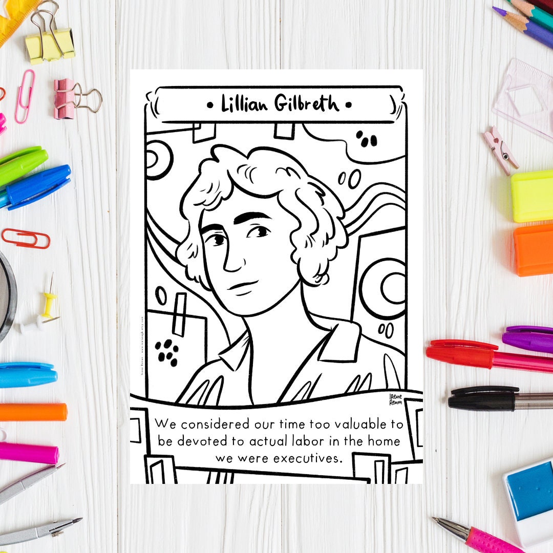 Women in Engineering Week Coloring Page STEM Women Lillian Gilbreth ...