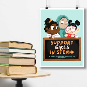 Girls in STEM Classroom Poster: Women Empowerment, Educational Wall Art ...