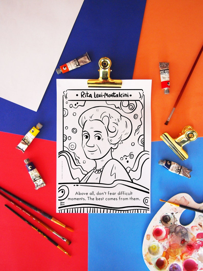 RITA LEVI MONTALCINI Coloring Page Printable Drawing Women - Etsy