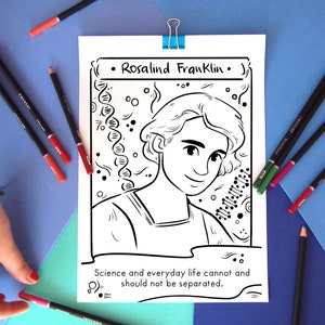 Science Coloring Page Printable Drawing ROSALIND FRANKLIN Quote ...