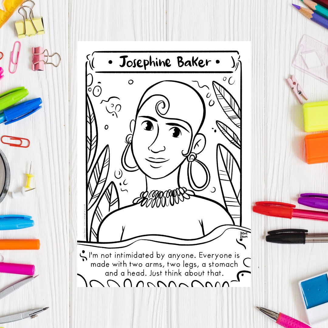 Josephine Baker Coloring Page: Women's History Month Printable (digital ...
