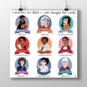 Classroom Decor Space Wall Art Women in STEM Poster Women in Space Nasa ...