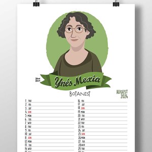 Printable Calendar 2024 for Women in Science Monthly Calendar Women in ...