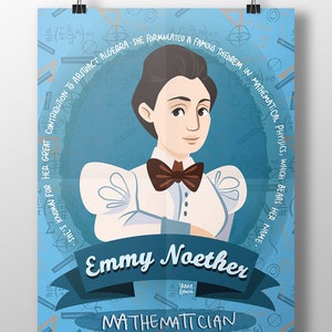 Women in Math Wall Art Mathematician Emmy Noether Women in Science ...