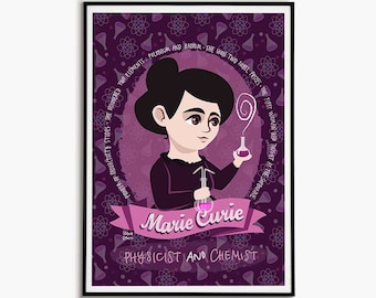 Women in Science Printable Coloring Pages marie Curie - Etsy