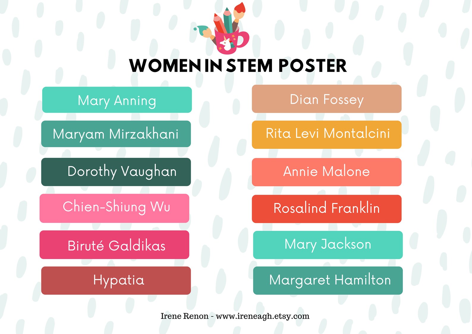 Printable Wall Art WOMEN IN STEM Printable Poster A4 | Etsy