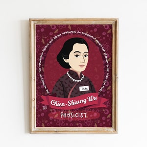 Chien Shiung Wu Science Art Women in STEM Printable Postcard Women in ...