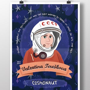 Astronaut Wall Art Space Race Women in Space Art Valentina Tereskova ...