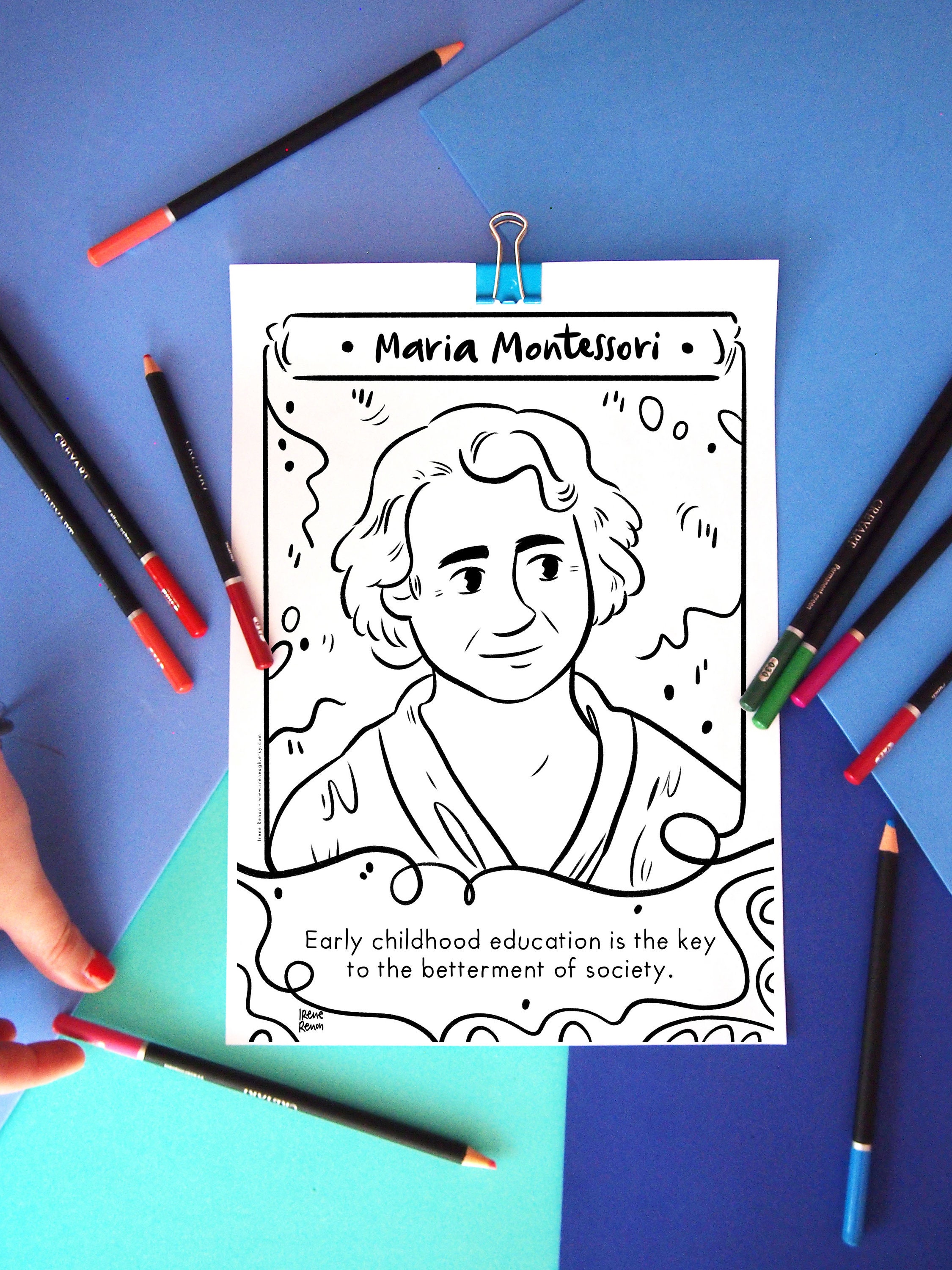 Maria Montessori Coloring Pages: Teacher Resource (digital Download) - Etsy