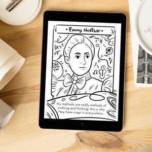 Printable Coloring Sheet Emmy Noether Quote Coloring Page Women in ...