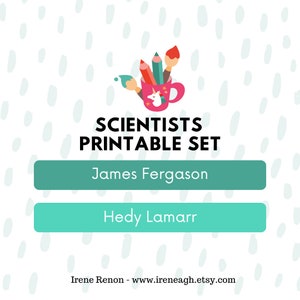 Printable Postcard Science Teacher Gift Famous Scientist Wall Art James ...