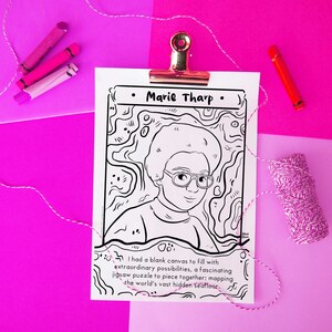 Coloring Page Women in Stem MARIE SHARP Coloring Sheet Science ...