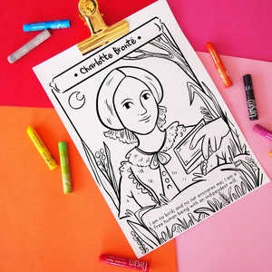 Women in Literature Charlotte Bronte Quote Coloring Page Downloadable ...