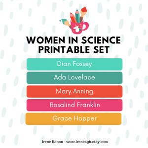 Printable Wall Art Women in STEM Postcard Bundle Female Scientist ...
