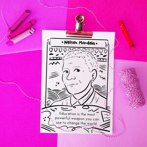Nelson Mandela Coloring Page Black History Month Printable Drawing ...