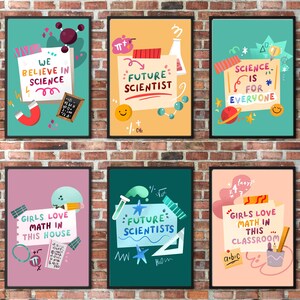 6 Custom Classroom Decor Bundle Printable Wall Art Cute Quote Science ...