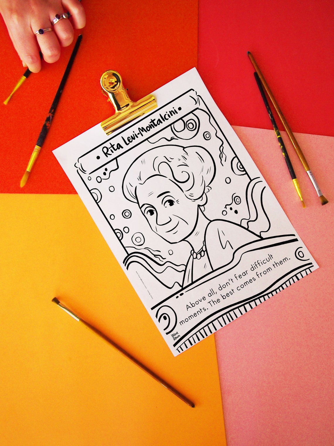 RITA LEVI MONTALCINI Coloring Page Printable Drawing Digital | Etsy