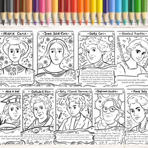 9 Women in Chemistry Coloring Page Women History Month Science Coloring ...