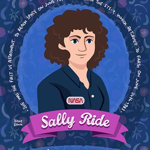 Sally Ride Astronaut Wall Art Astronaut Poster Women in Science Poster ...