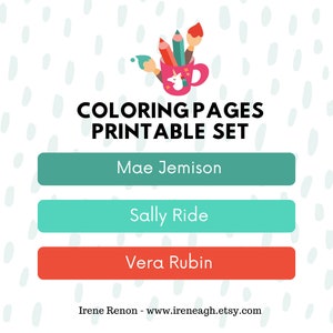 Printable Coloring Page Women in Science Printable Drawing STEM Women ...