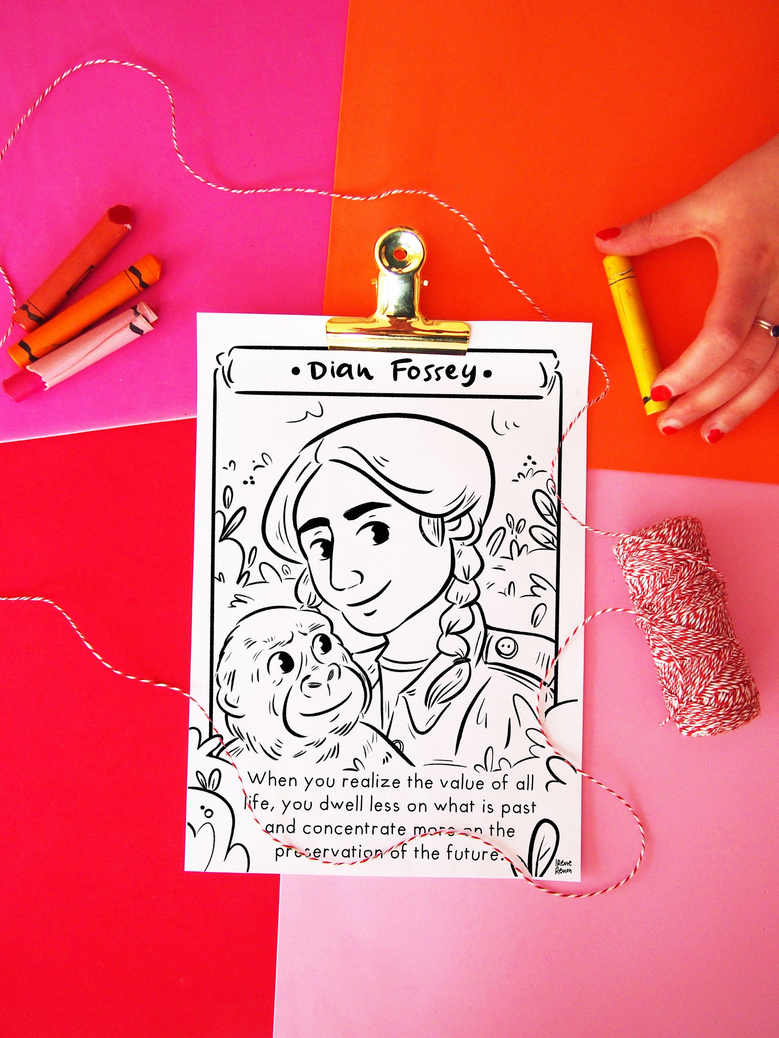Women in Stem Coloring Page Dian Fossey Women in Science | Etsy
