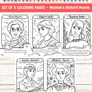 Women History Month Printable Coloring Page Influential Icon of History ...