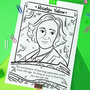 Women in Physics Rosalyn Sussman Yalow Coloring Page Printable Drawing ...
