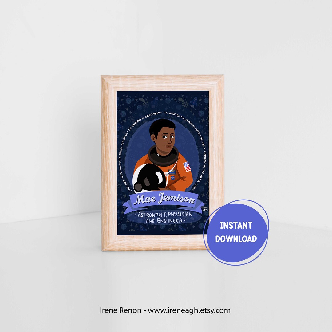 Mae Jemison Science Art Print: Women in STEM Classroom Decor (digital ...