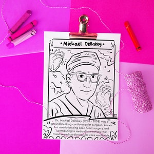 Dr. Michael Debakey Printable Coloring Page Medical Icon Coloring ...