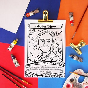 Women in Physics Rosalyn Sussman Yalow Coloring Page Printable Drawing ...