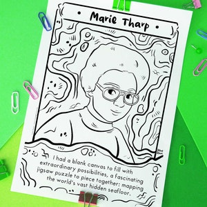 Coloring Page Women in Stem MARIE SHARP Coloring Sheet Science ...