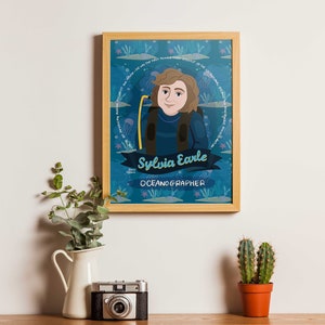 Sylvia Earle Poster Women in STEM Print Science Classroom Decor ...