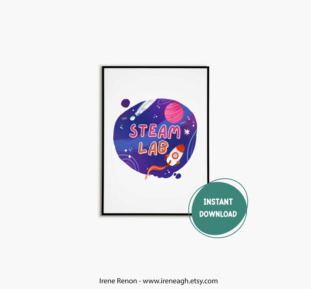 STEM Lab Space Decor Science Classroom Poster Educational Printable ...