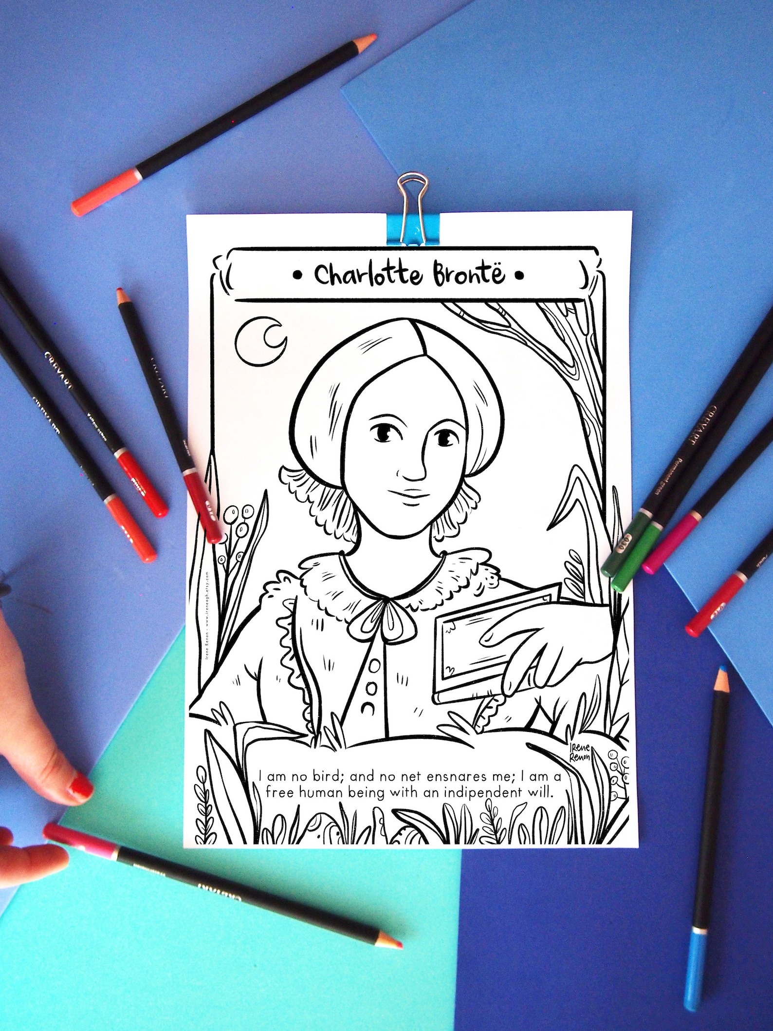 Women in Literature Charlotte Bronte Quote Coloring Page | Etsy