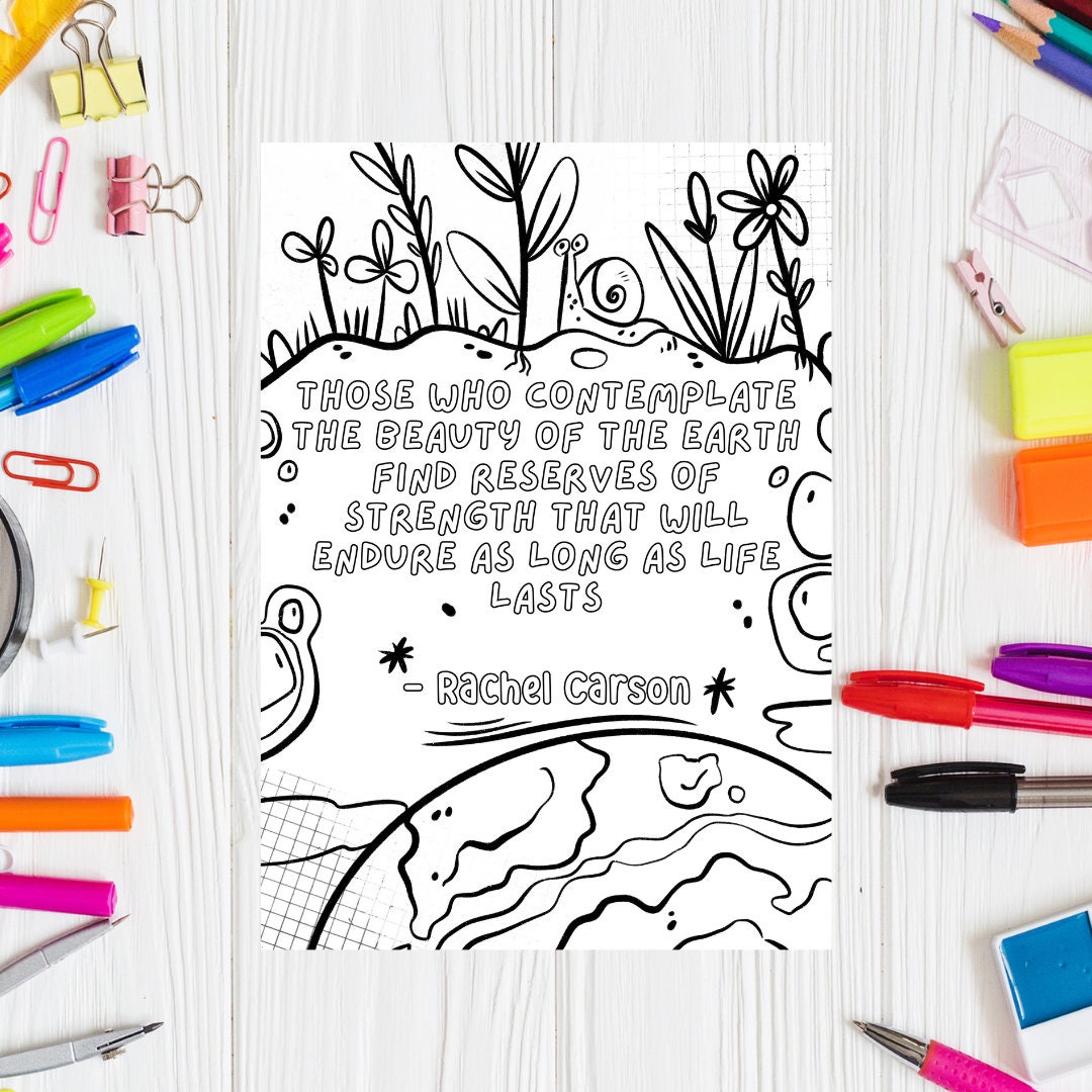 Earth Day Coloring Page Earth Day Coloring Page Rachel Carson Women in ...
